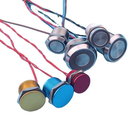 19mm 22mm Sealed 12v 24v Waterproof Push Button Piezoelectric Switch Led Light Touch Capacitive