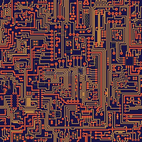 Circuit Board Vector Computer Seamless Pattern Stock Vector