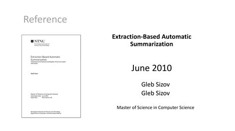 Extraction Based Automatic Summarization Ppt