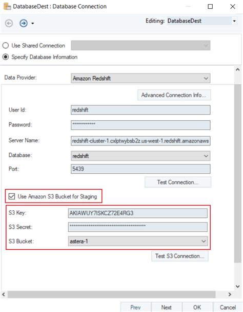Connecting To Amazon Redshift Database — Centerprise 9 Documentation