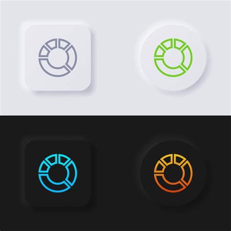 Premium Vector Pie Chart Icon Set Multicolor Neumorphism Button Soft Ui Design For Web Design