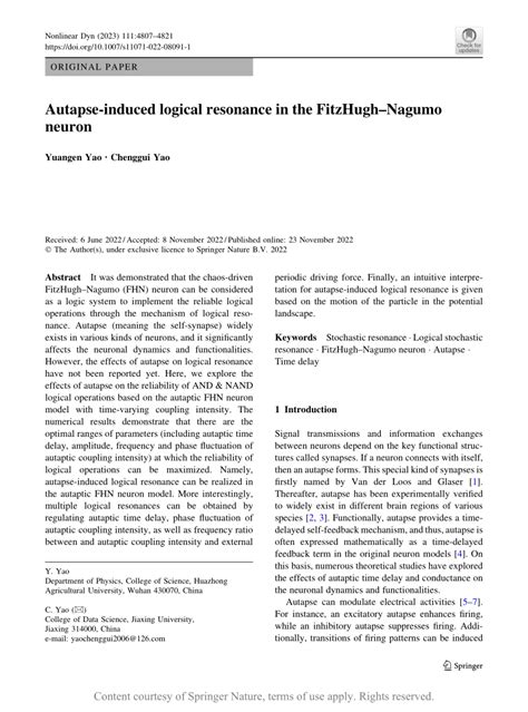 Autapse Induced Logical Resonance In The Fitzhughnagumo Neuron