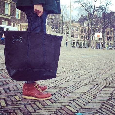 Black Canvas Tote Bag Medium Steele Canvas Basket Corp Steele