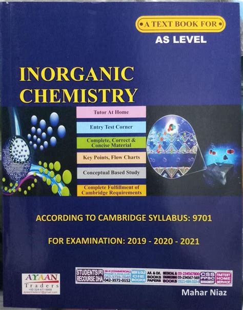 Inorganic Chemistry A Textbook For As Level Mahar Niaz Students