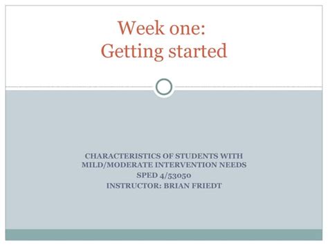 week one powerpoint f2011 ppt education