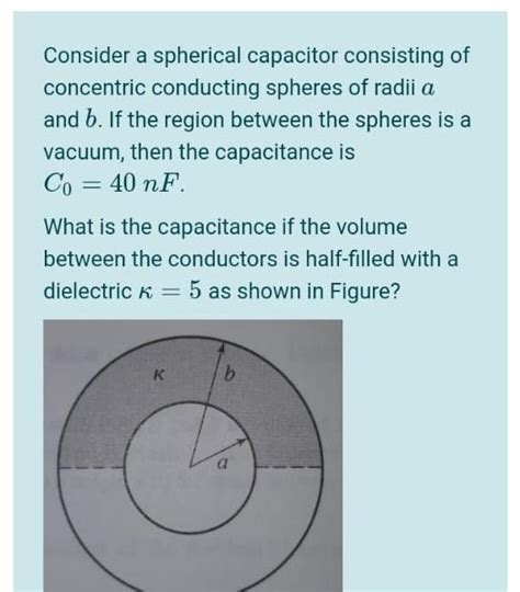 Solved Consider A Spherical Capacitor Consisting Of