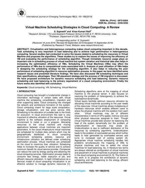 Pdf Virtual Machine Scheduling Strategies In Cloud Computing A Review