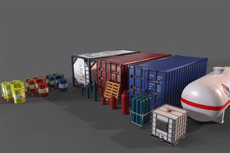 General Purpose Industrial Containers Pack 3d Industrial Unity