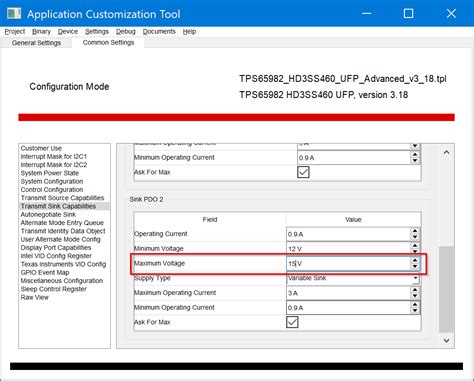 Tps65982 Not Save Maximum Voltage In Variable Sink Pdo Interface Forum Interface Ti E2e
