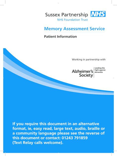 Fillable Online Memory Assessment Service Fax Email Print Pdffiller