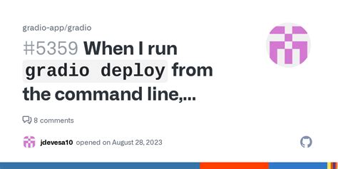 when i run `gradio deploy` from the command line nothing happens there is no output and no