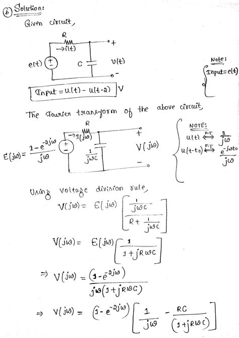 [solved] B By Using The Fourier Transform Calculate The Voltage V T Course Hero