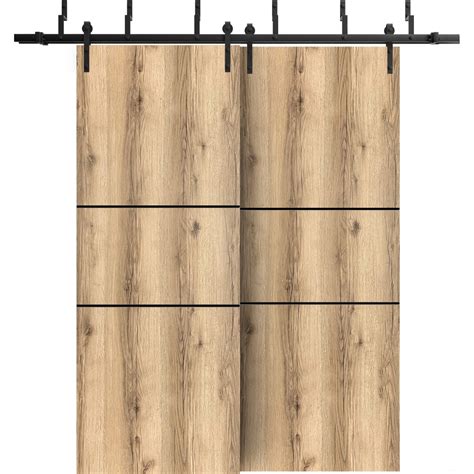 Sliding Closet Barn Bypass Doors 72 X 96 Inches Planum 0014 Oak With