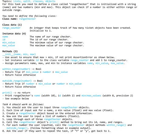 Solved Topics Lists Split Classes Objects For This Task