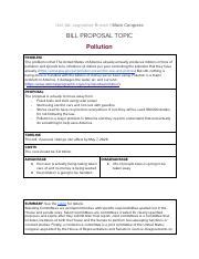Mock Congress Bill Proposal TEMPLATE Pdf Unit 4A Legislative Branch Mock Congress BILL