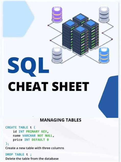 sql cheat sheet pdf table database information technology