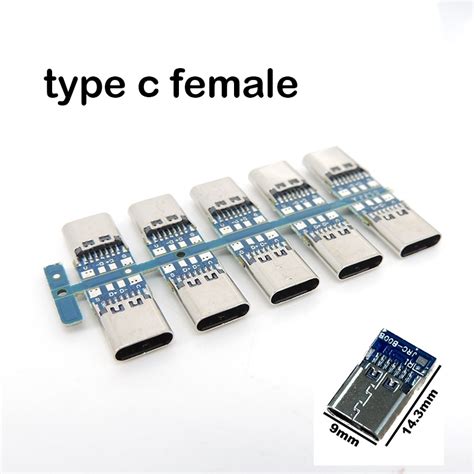 USB 3 1 Type C Female Connectors Jack Tail Usb C FeMale Plug Electric Terminals Welding DIY Data