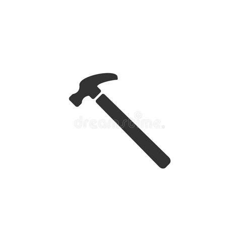 Illustration Icon Of Steel Hammer Home Repair Tool Sign Symbol Stock