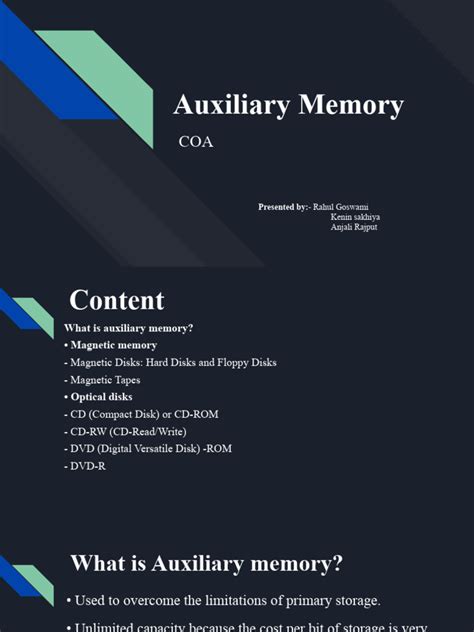 auxiliary memory pdf floppy disk computer data storage