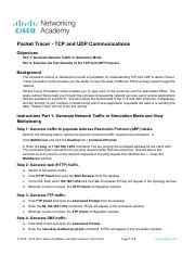 Understanding TCP And UDP Protocols Generating Network Traffic Course Hero