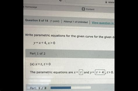 Answered E Homepage B Content Question 8 Of 14 1 Point Attempt 1 Of