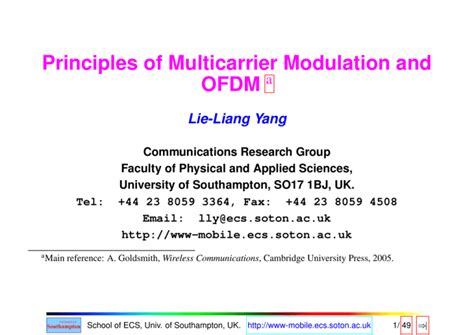 Principles Of Multicarrier Modulation And Ofdm