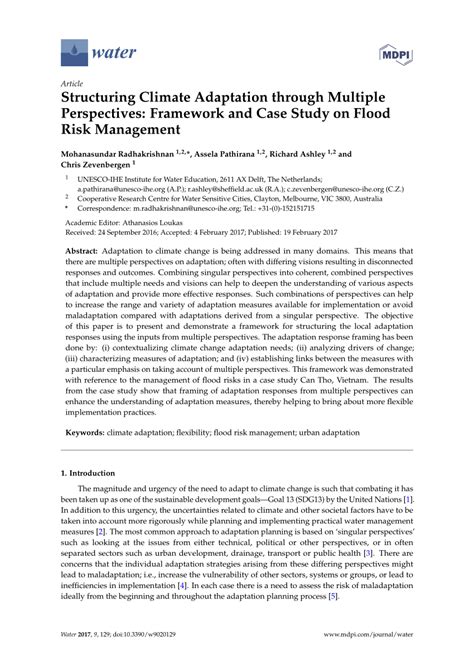 Pdf Structuring Climate Adaptation Through Multiple Perspectives