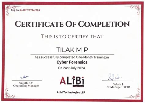 Tilak Mp On Linkedin Internship Gratitude Forensicscience