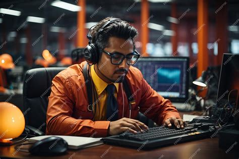 Premium Ai Image Engineer Working On A Computer In Office Engineering And Architecture Concept