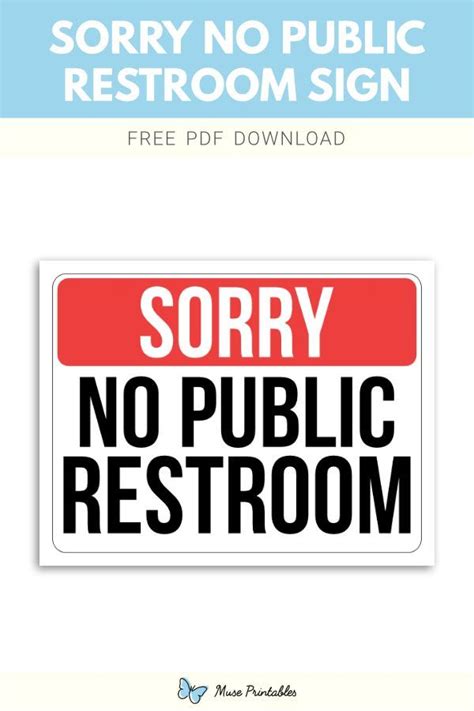 Printable Sorry No Public Restroom Sign Template Artofit