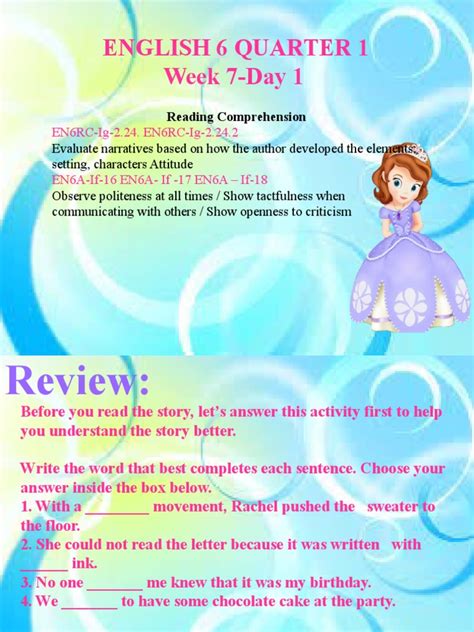 English 6 Quarter 1 Week 6 Day 1 Pdf