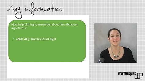 Subtraction Algorithm Mathsquad