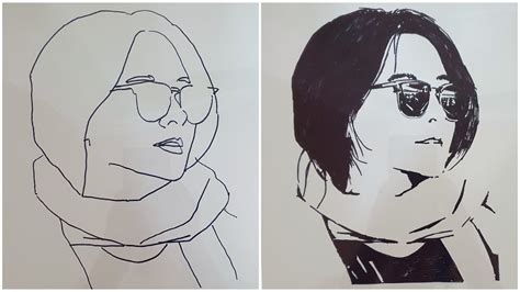 미술수업 투명 필름ohp필름에 그리기 인물화 미술수업 Youtube