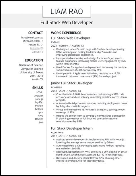 13 Real Full Stack Developer Resume Examples That Worked In 2025