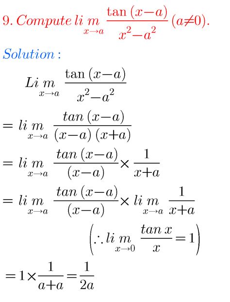 Mathematics Limits And Continuity Inter Solutions Maths Glow