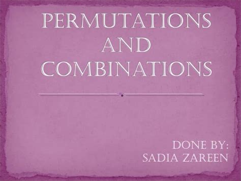 Permutation And Combination Ppt