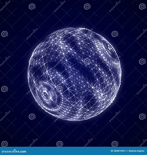 Sci Fi Sphere With Particles And Lines Concept Network Connection Frame Sphere Abstract