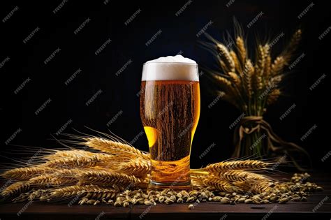 Premium Ai Image Fresh Beer In A Glass On A Black Background