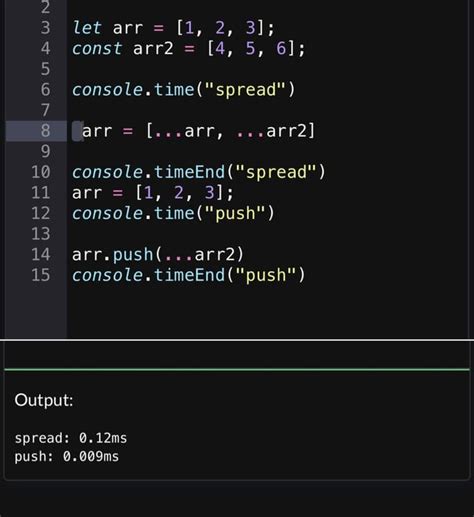 I Ran A Script To Compare Spread Operator And Push Function Rtypescript
