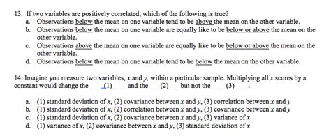 Solved If Two Variables Are Positively Correlated Which Chegg