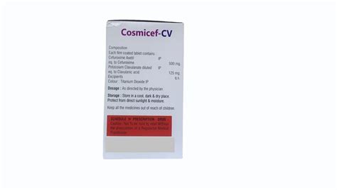 Cosmicef Cv Tab Cefuroxime Axetil 500mg Potassium Slavulanate 125mg At Rs 670 Stripe