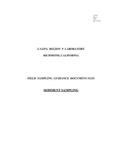 Sediment Sampling Field Sampling Guidance Document