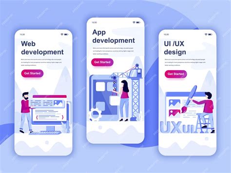 Premium Vector Set Of Onboarding Screens User Interface Kit