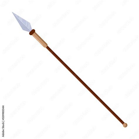 Ancient Lance Of Warrior Vector Illustration Cartoon Drawing Of Old