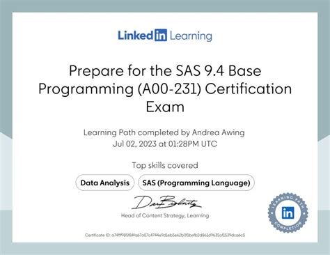 Andrea Awing On Linkedin Certificate Of Completion