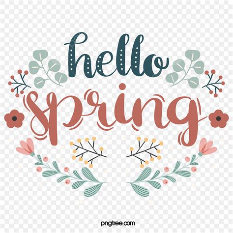 Hand Painted Fresh Hello Spring Font PNG Image Text Effect PSD For Free Download Pngtree