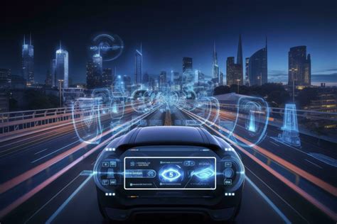 Ai Generated Modern Smart Car Technology Intelligent System Using Heads Up Display Hud