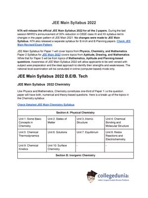 JEE Mains 2022 Syllabus PDF InstaPDF