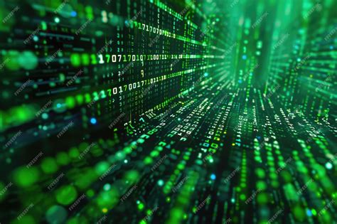 Premium Photo Green Binary Code On Computer Screen Hacker Network Security