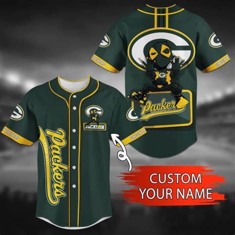 Green Bay Packers Personalized Baseball Jersey Bg68 Hearthtops Store